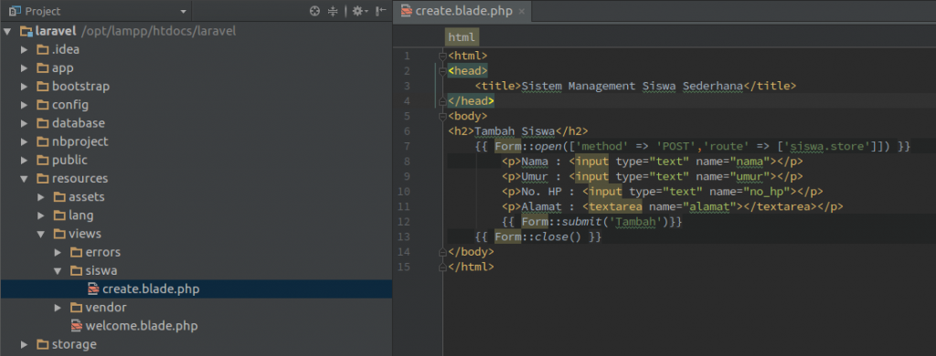 CRUD Dasar Laravel 5.2 Part 2 - Mahir Koding